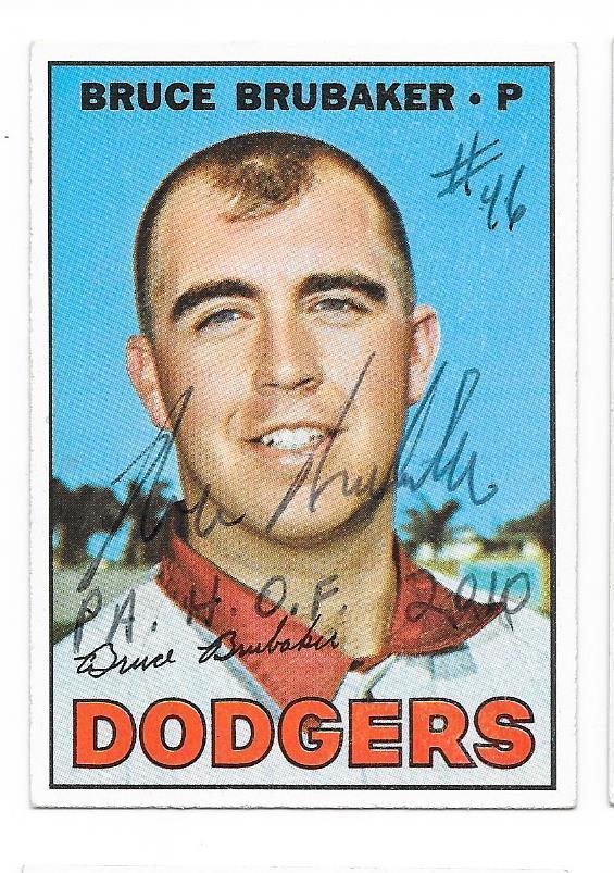 BRUCE BRUBAKER 1967 TOPPS AUTOGRAPHED SIGNED # 276 DODGERS | eBay