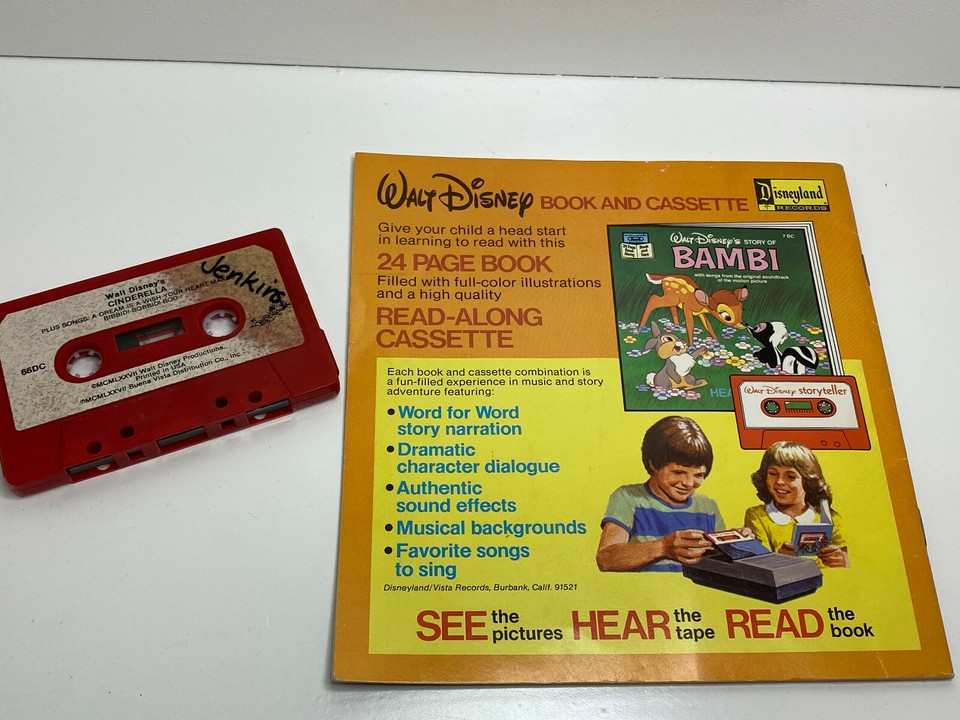Walt Disney " Cinderella " Read/Sing Along Book & Tape Cassette ...