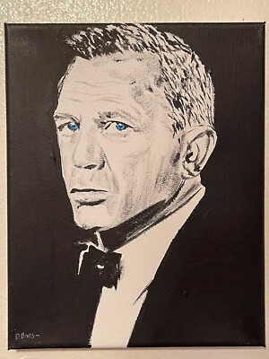 Seasoned Art James Bond Daniel Craig hand painted canvas artwork ...