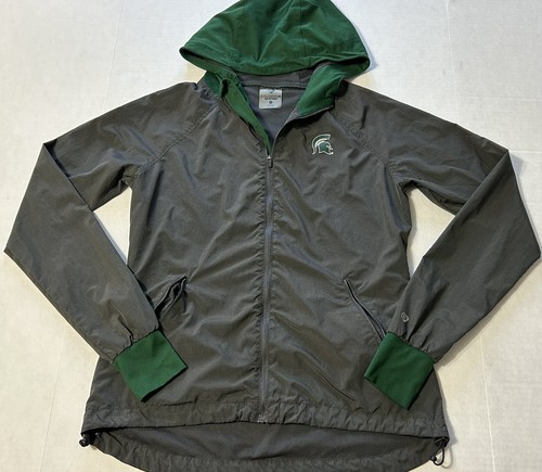 MSU Michigan State University Spartans Women’s Hooded Windbreaker ...