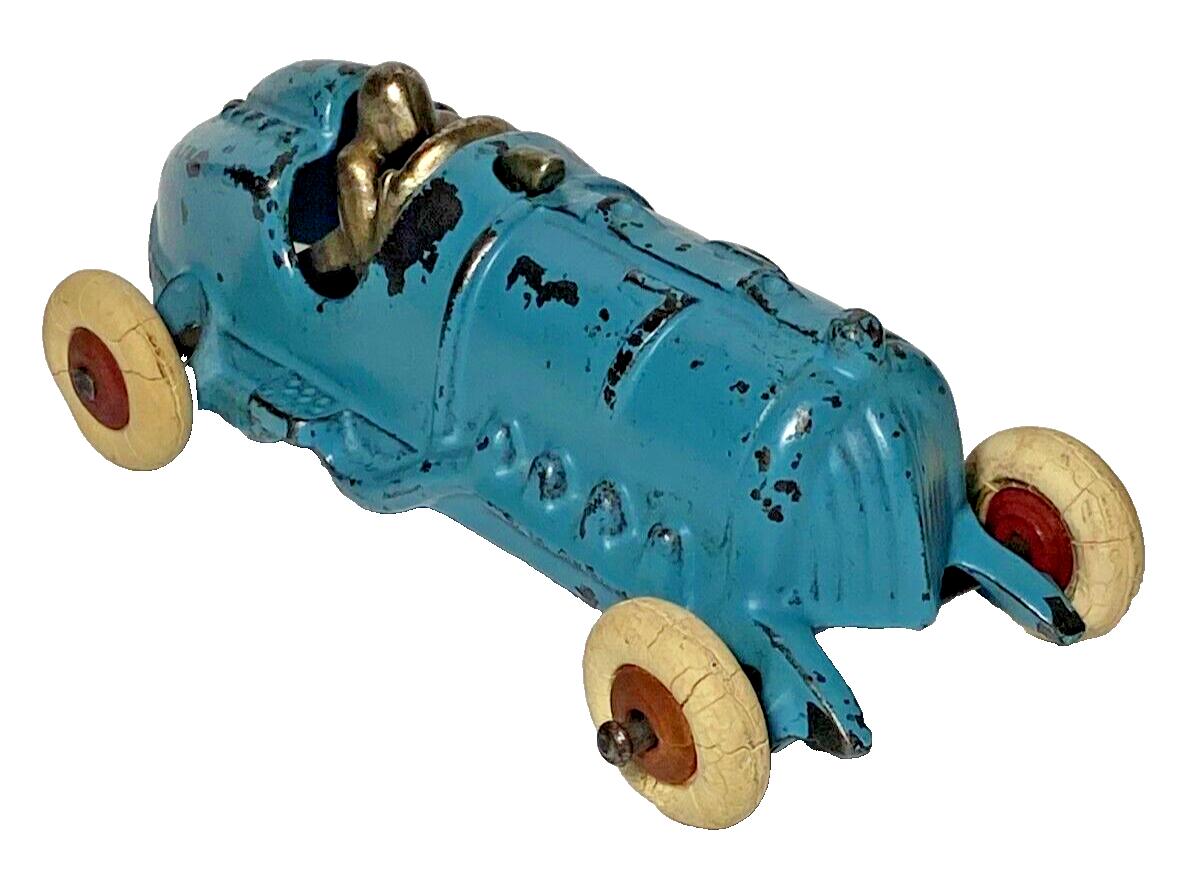 Hubley Race Car Blue Cast Iron #7 Boat Tail Racer 5.25" | eBay