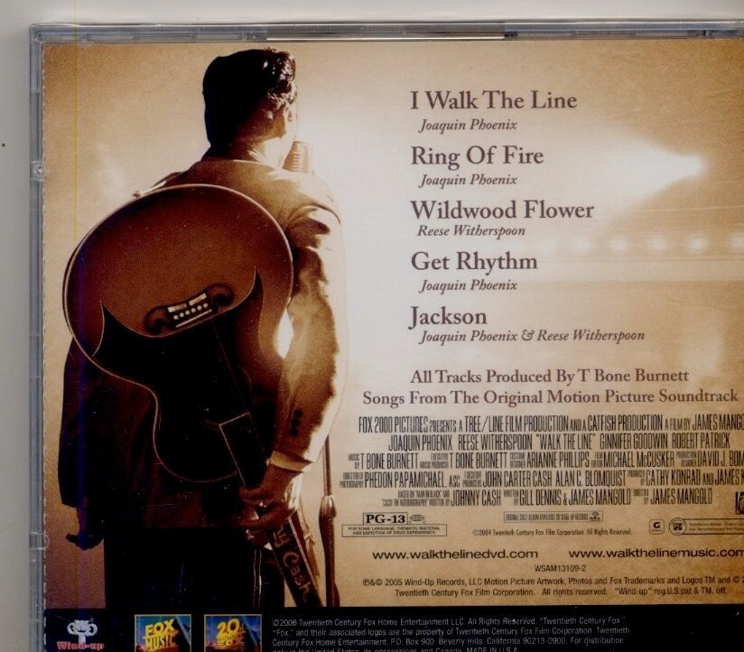 WALK THE LINE CD - SONGS FROM THE PROGONAL MOTION PICTURE SOUNDTRACK ...