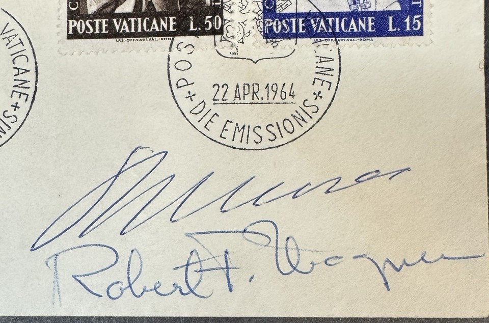 Robert Moses Autograph on Vatican Pavilion 1964 New York World's Fair F ...
