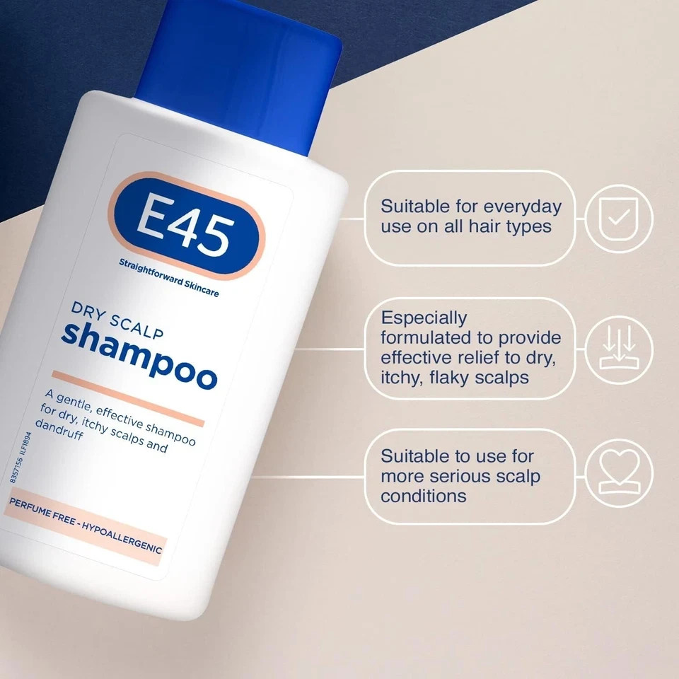 E45 Shampoo Dry Scalp 200 ml - E45 Dermatological Shampoo for Dry Scalp ...