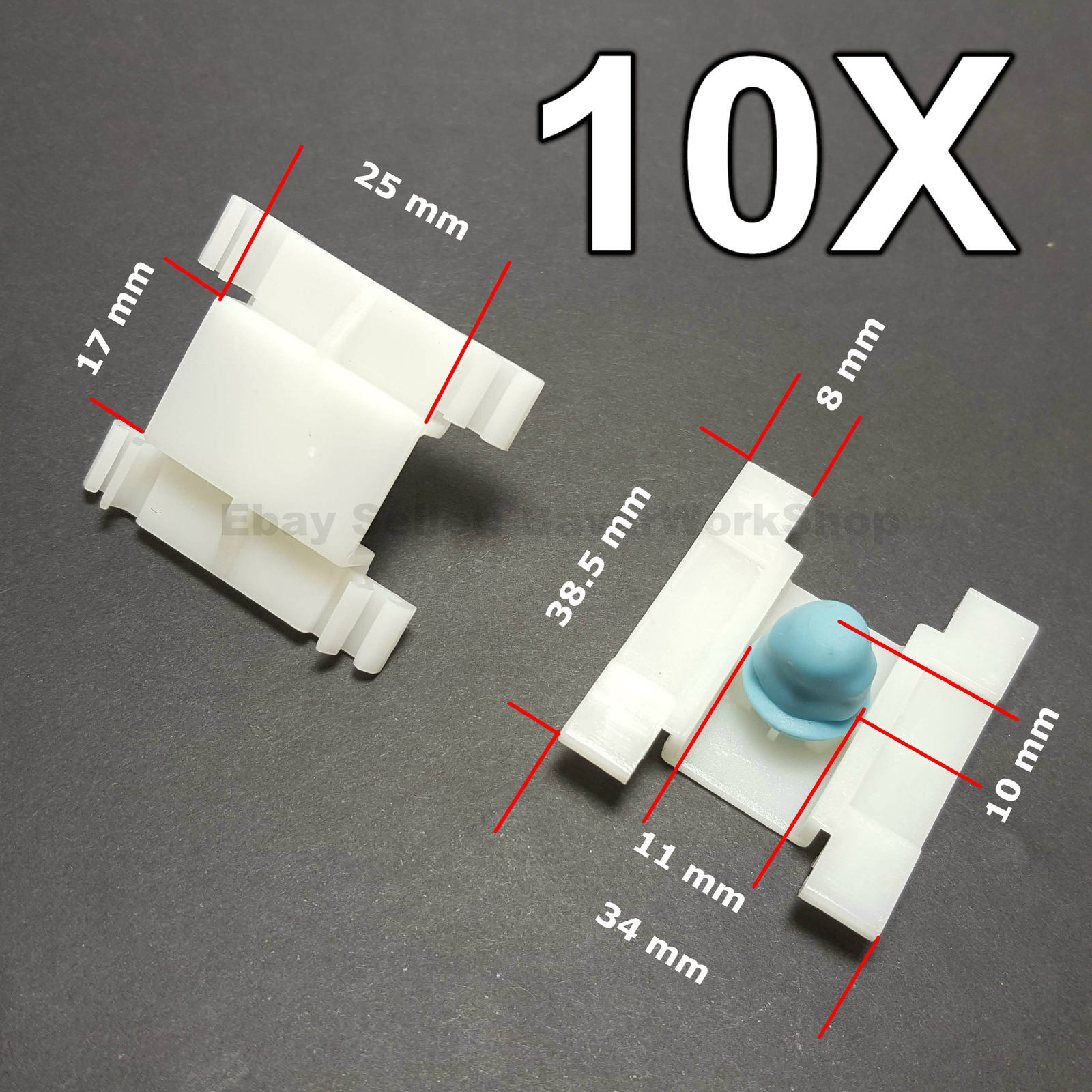 10X Door Fender Moulding Clips Retainers with Rubber Caps for VW GOLF 3 ...