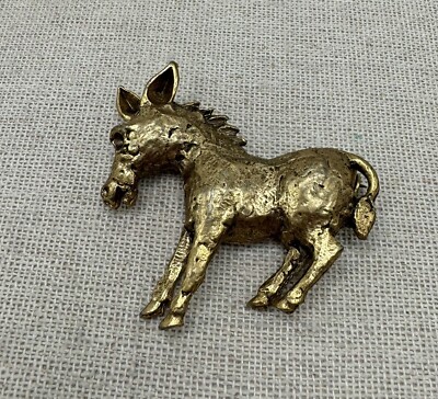 Vintage Gold Tone Donkey Figural Brooch Pin | eBay