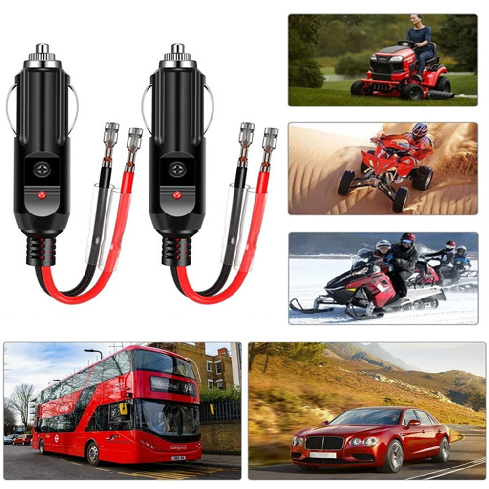 2pcs Truck Tractor Boat Power Cord Extension 12V 24VLighter Plug Male ...