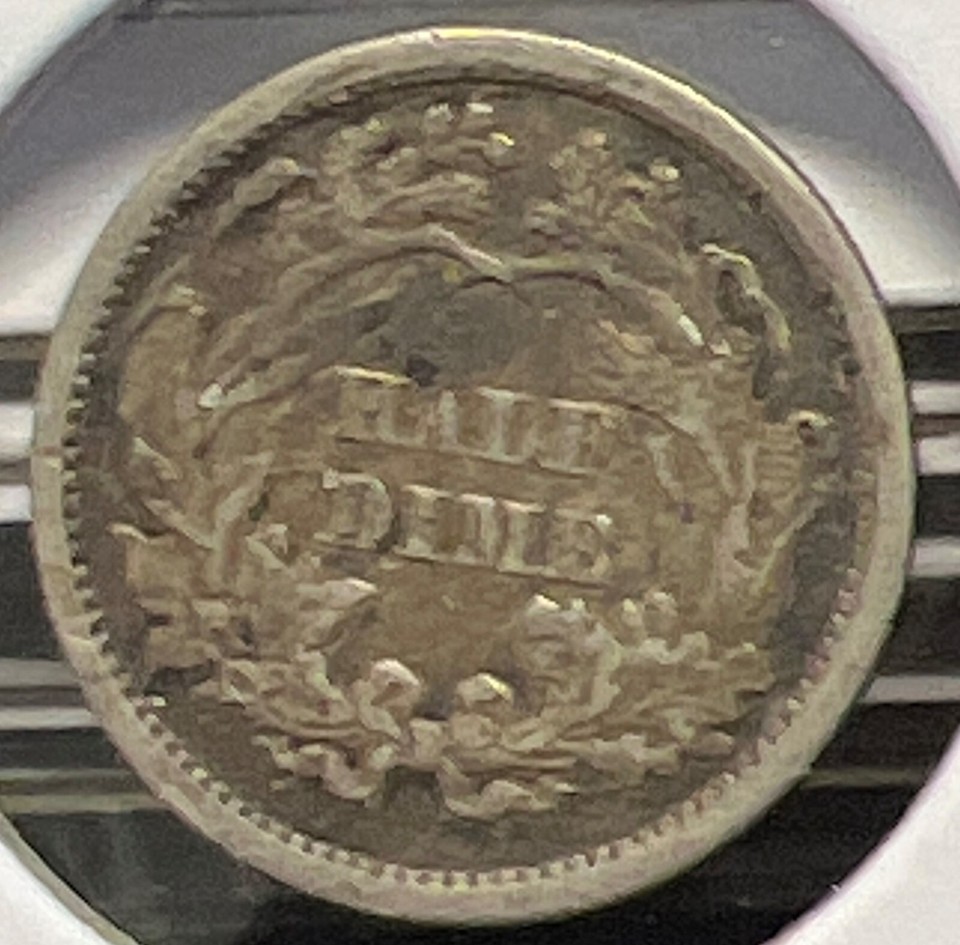 1872 SEATED LIBERTY SILVER HALF DIME GRADES CHOICE VF ACTUAL COIN # ...
