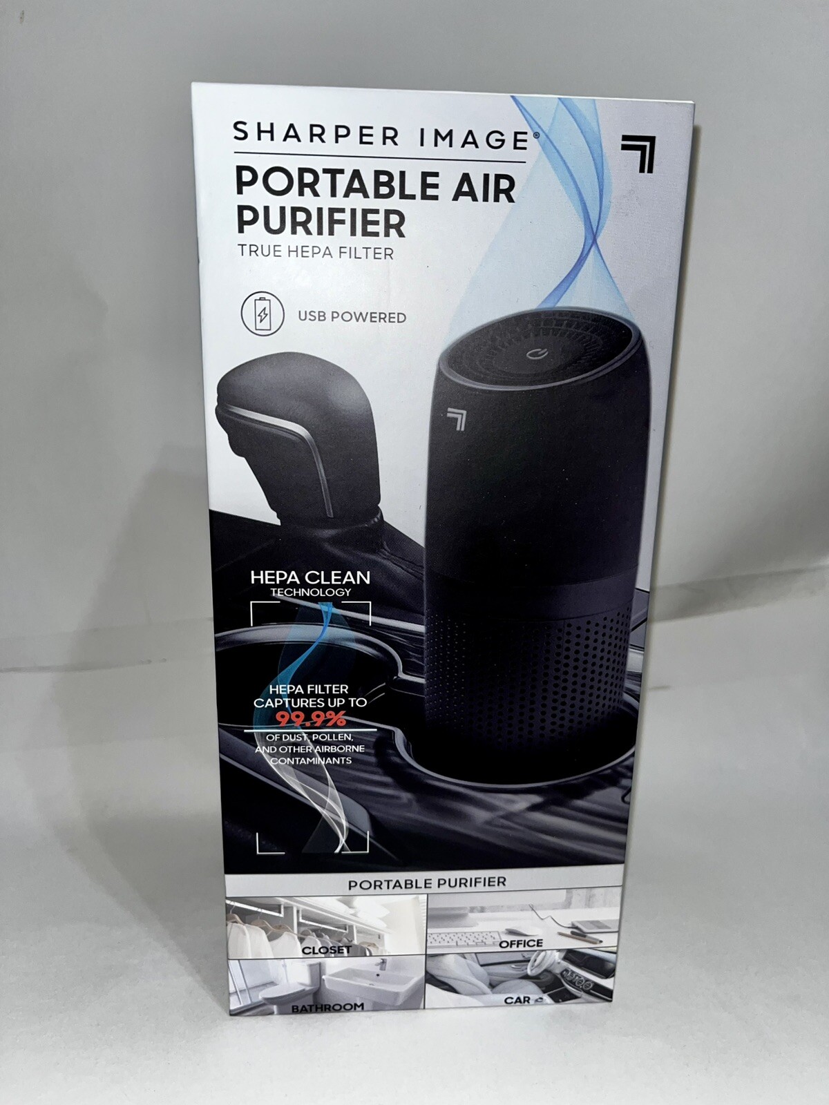Sharper Image PORTABLE AIR PURFIFIER with HEPA Filter USB Powered Auto ...