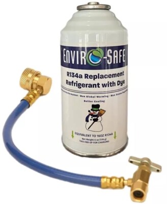 R 134a Refrigerant Replacement w/ UV Dye + Simple R134a Charging Hose ...