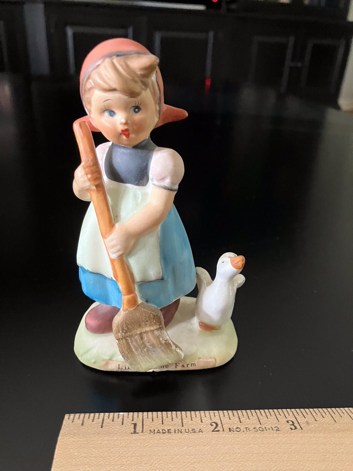 ERICH STAUFFER Figurine Girl with Broom & Geese ARNART Creation Japan ...