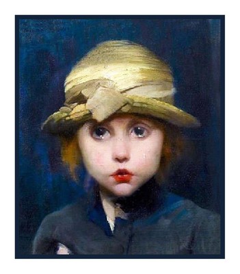 Pre-Raphaelite Marianne Stokes Tearful Little Girl Counted Cross Stitch ...