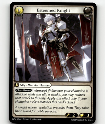 Grand Archive TCG Esteemed Knight Dawn of Ashes Alter Ed. Common | eBay