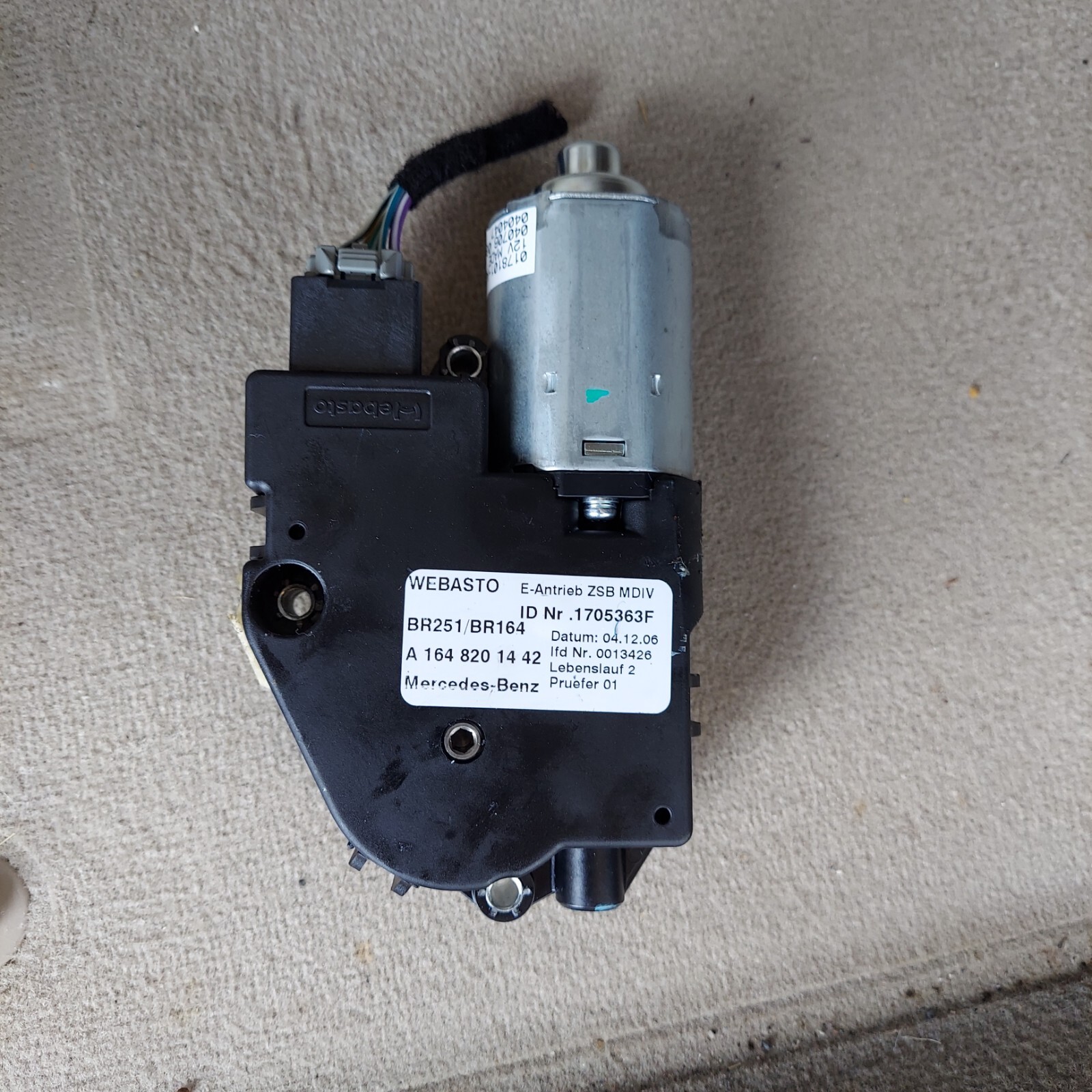06-11 MERCEDES R350 W251 GL450 X164 PANORAMIC SUNROOF MOTOR A1648201442 ...