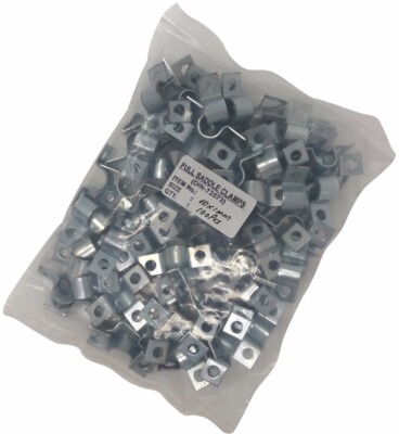 100pcs 10mm Full Saddle Clamps Pipe Strap Hose Tube Tension Cable Clip ...