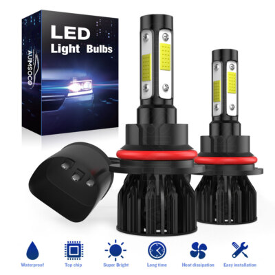 HB5 9007 10000K LED Headlight Bulbs Kit High Low Beam Light Super ...