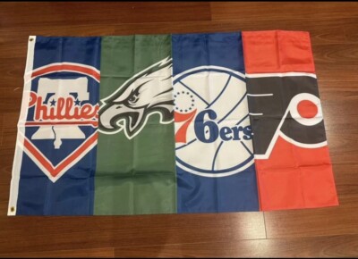 NEW Philadelphia Sports Flag ~ Large 3'X5' ~ Phillies 76ers Eagles ...