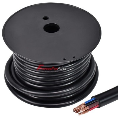 ( 25 Feet ) 14 Gauge 7 Way Conductor Trailer Wire RV Cable Black Cord ...