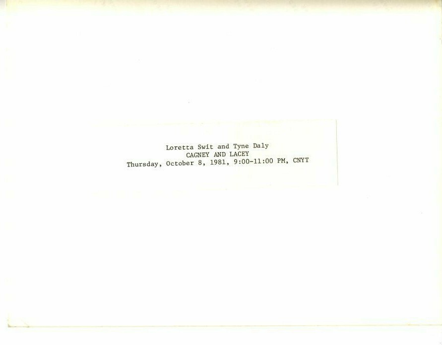 Tyne Daly Loretta Swit Cagney and Lacey Cagney & Lacey 7x9" Original ...