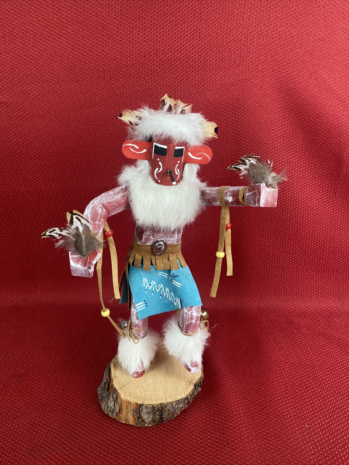 Hummingbird Native American Kachina Doll Wood Feather Fur Leather By ...
