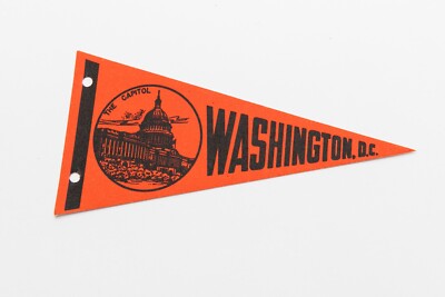 Vintage Orange U.S. Capitol Building Washington DC Souvenir Felt Mini ...
