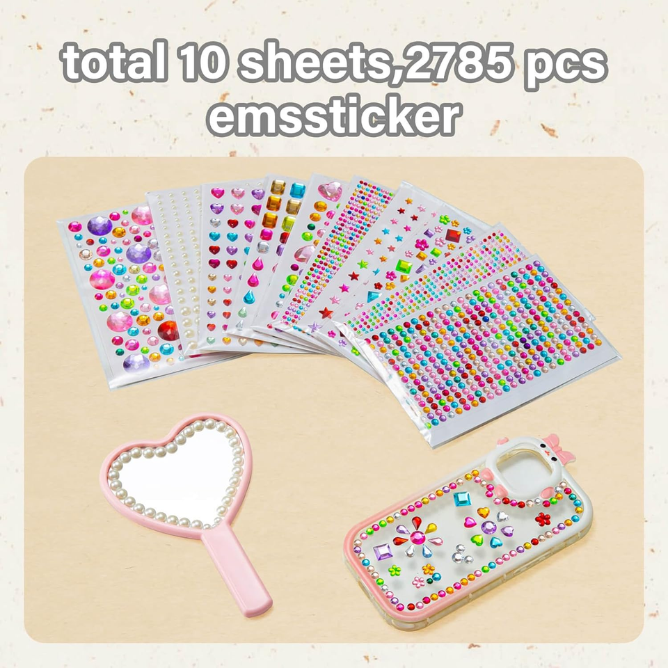 2785Pcs Gem Stickers, Self Adhesive Gems for Crafts, Acrylic Bling ...