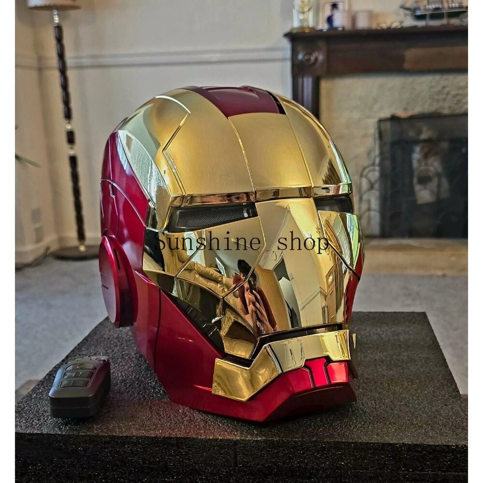 Autoking Iron Man Gold MK5 Helmet Electronic Voice Activated Open&Close ...