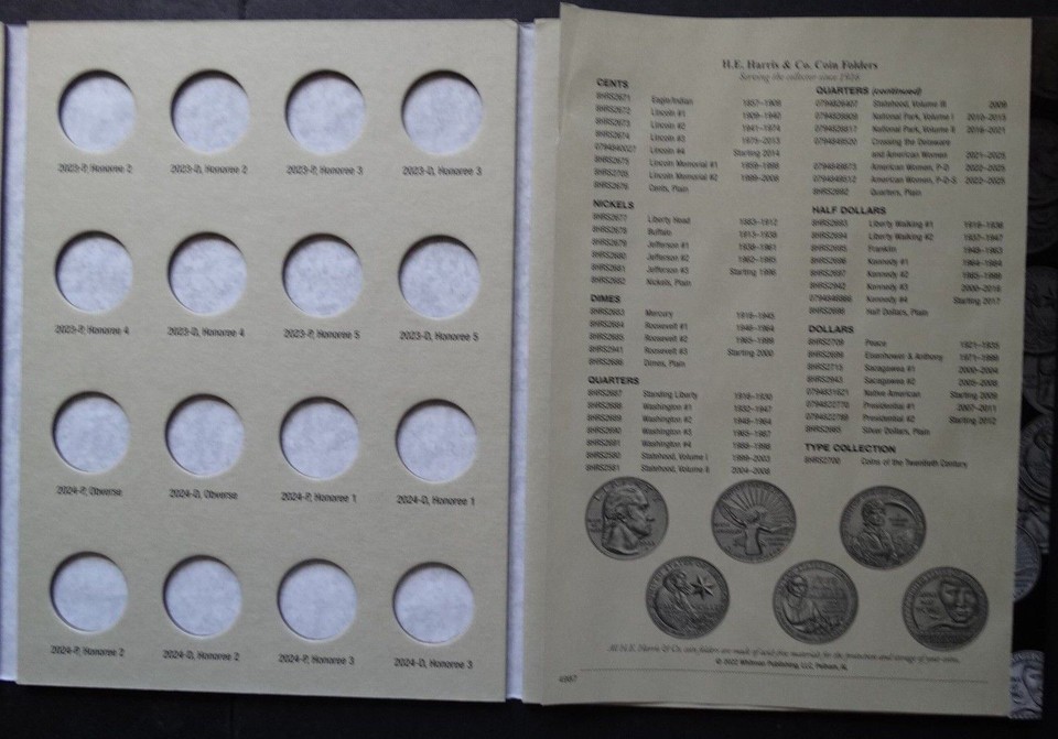Set of 2 He Harris Delaware American Women Quarters Coin Folder 2021 ...
