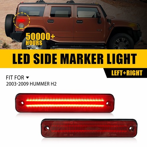 Red Lens Led Rear Red Side Marker Light For Hummer H2 2003 2004-2009 ...