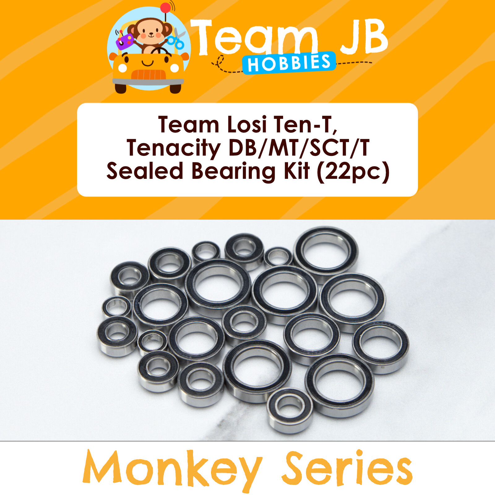 Team Losi Ten-T, Tenacity DB/MT/SCT/T - 22 Pcs Rubber Sealed Bearings ...