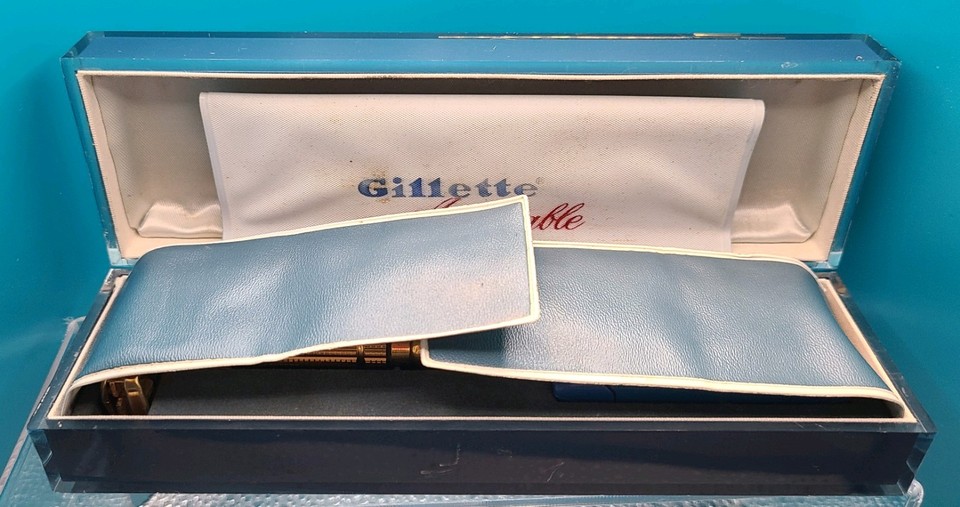 Vintage Gillette Toggle Adjustable Red Dot Safety Razor Set F4 1960 | eBay