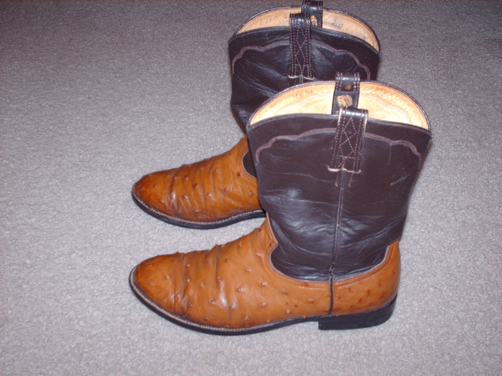 Mens Ostrich Roper Boots and Carrying Case Custom Mad… - Gem