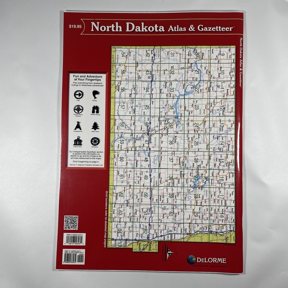 North Dakota State Atlas & Gazetteer DeLorme Topographic Maps GPS Grids ...