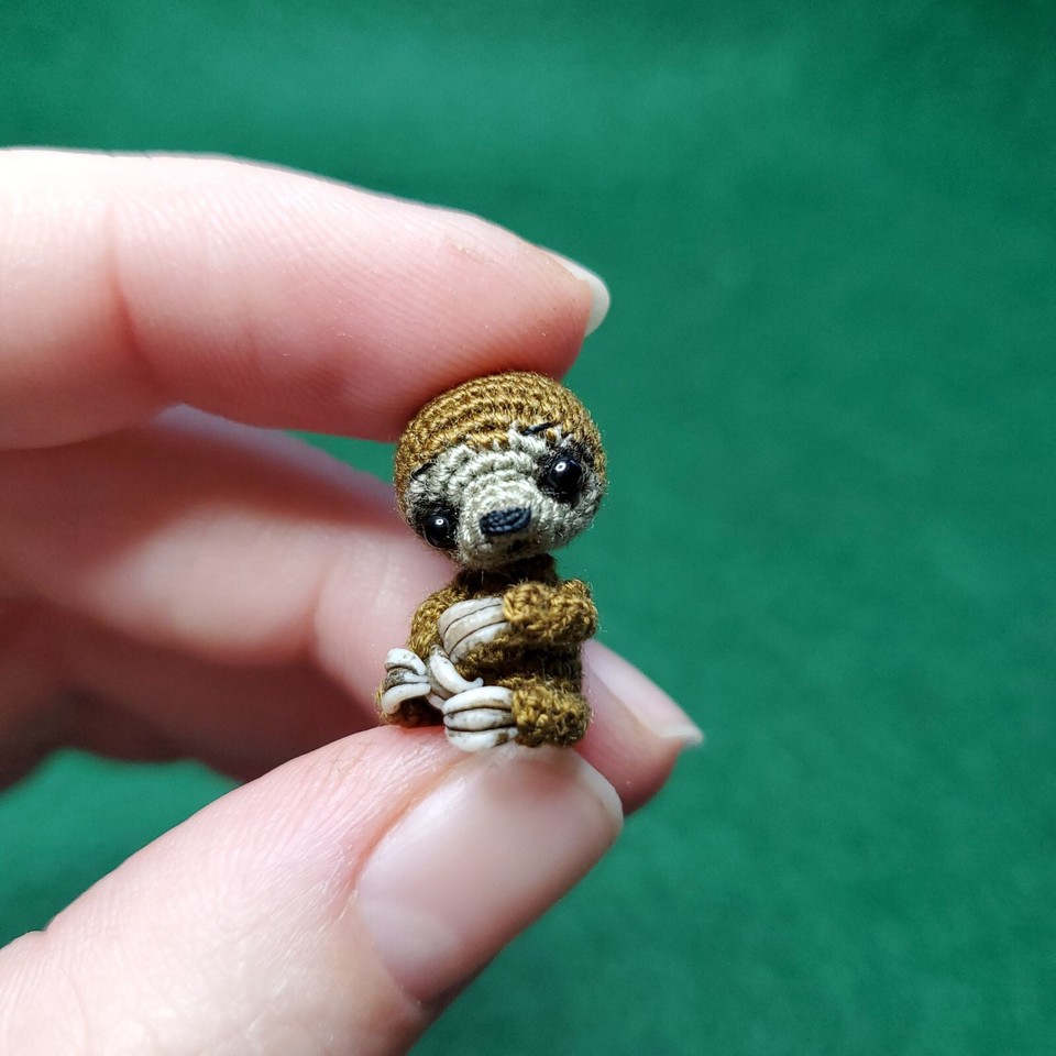 Custom extremely micro Sloth. Dollhouse miniature decor. Doll pet ...