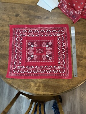 ELEPHANT TRUNK DOWN Fast Color Red Bandana Floral Scarf | eBay