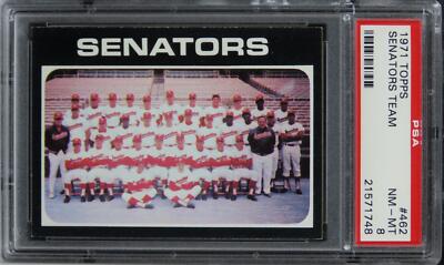 1971 Topps Senators Team #462 PSA 8 NM-MT | eBay