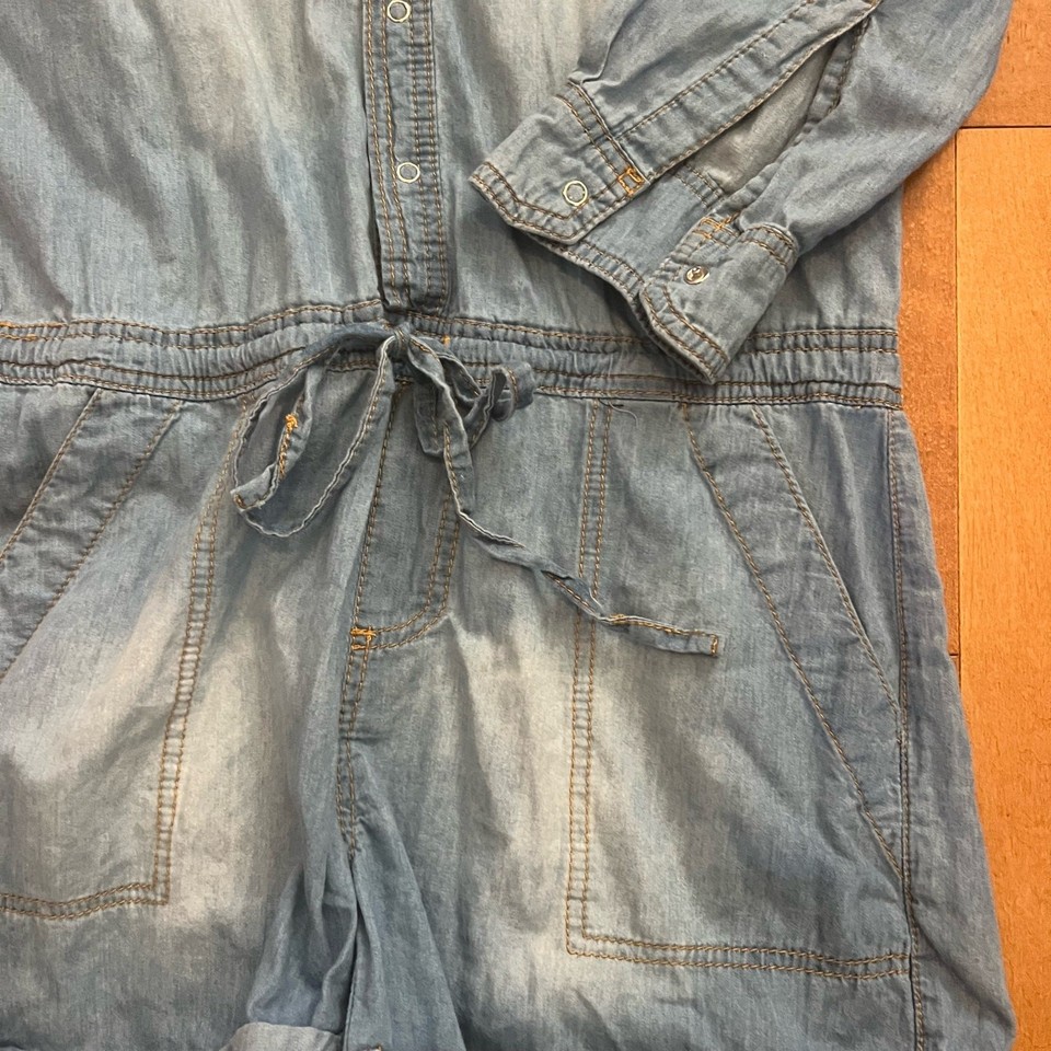 Dollhouse Chambray Denim Jumpsuit Shorts Romper S | eBay UK