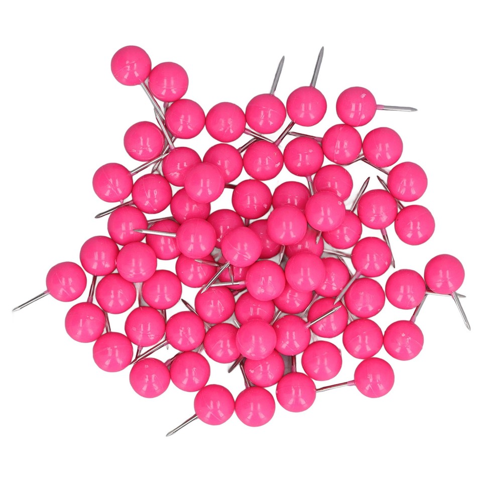 9.5x20mm Rose Red 100Pcs Push Pins Map Tacks Steel Plastic Decorative ...