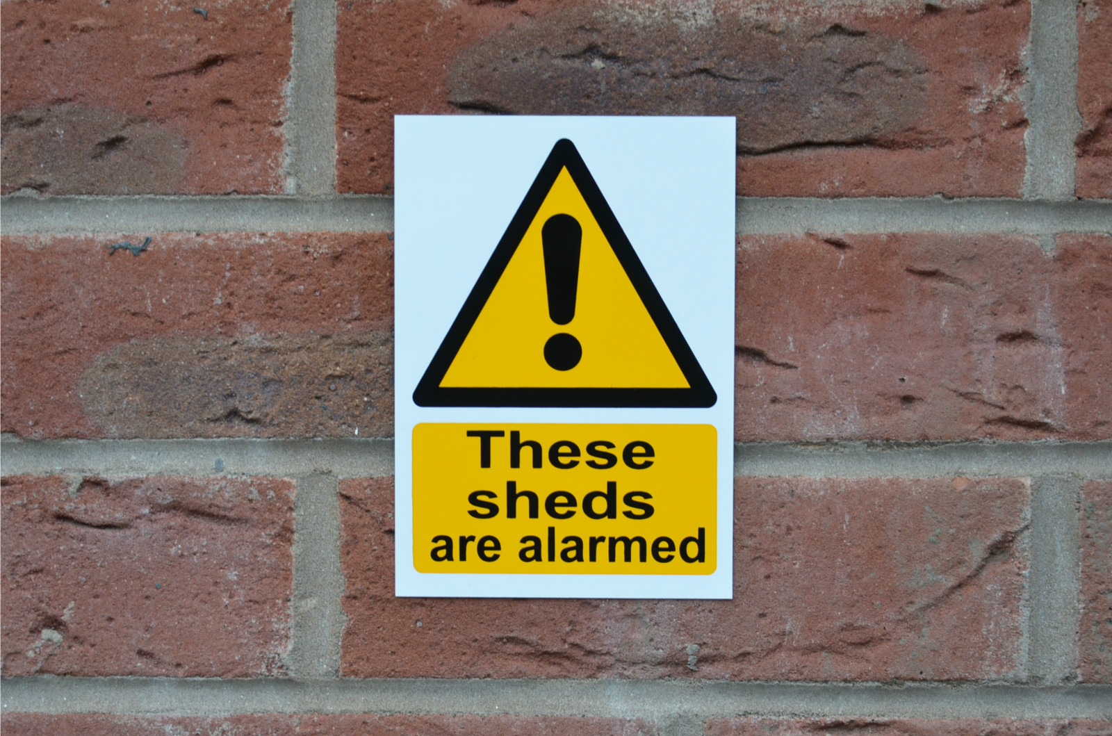 THESE SHEDS ARE ALARMED A6 plastic sign, sticker or window sticker ...