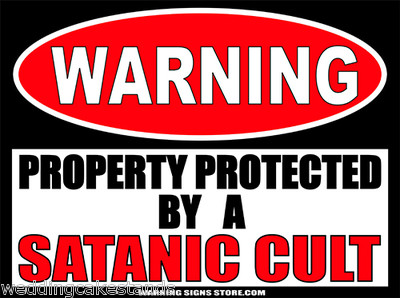 Satanic Cult Funny Warning Sign Sticker Decal DZ WS287 | eBay