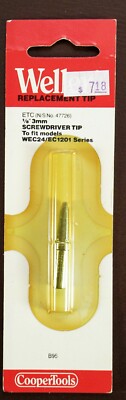 Weller Tip, 1/8" 3mm screwdriver tip, #ETC (47726), Fits WEC24/EC1201 ...