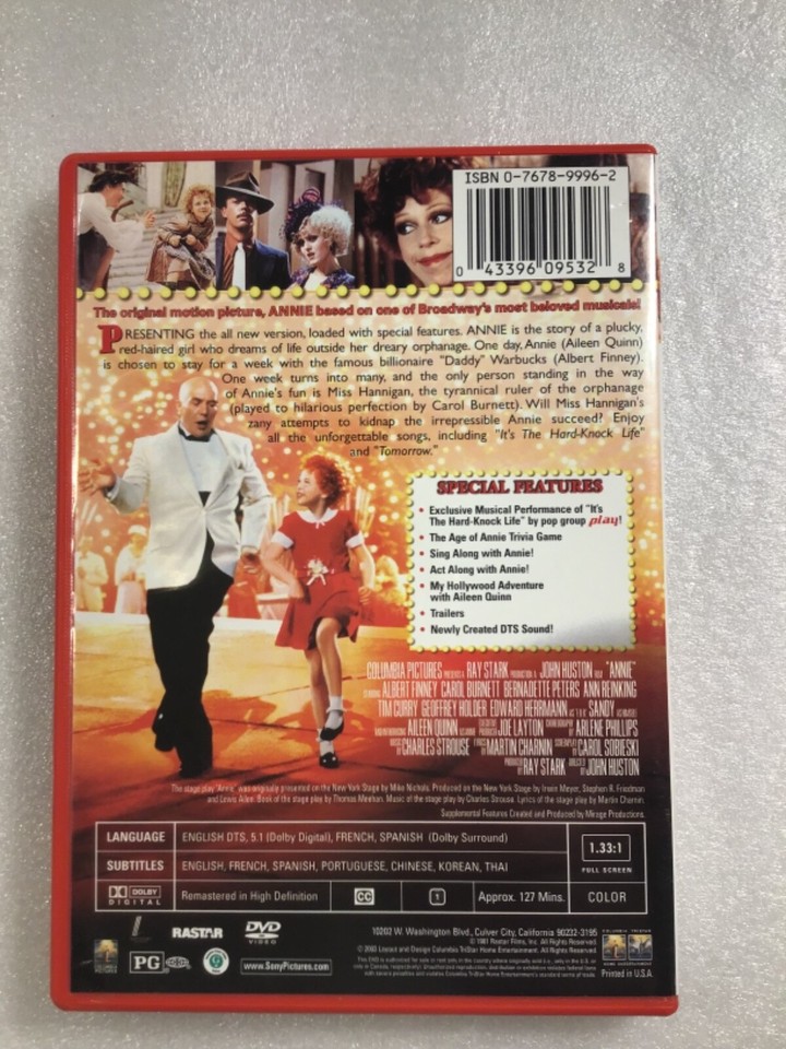 Annie DVD Special Anniversary Edition Full Screen 2003 Very Good | eBay