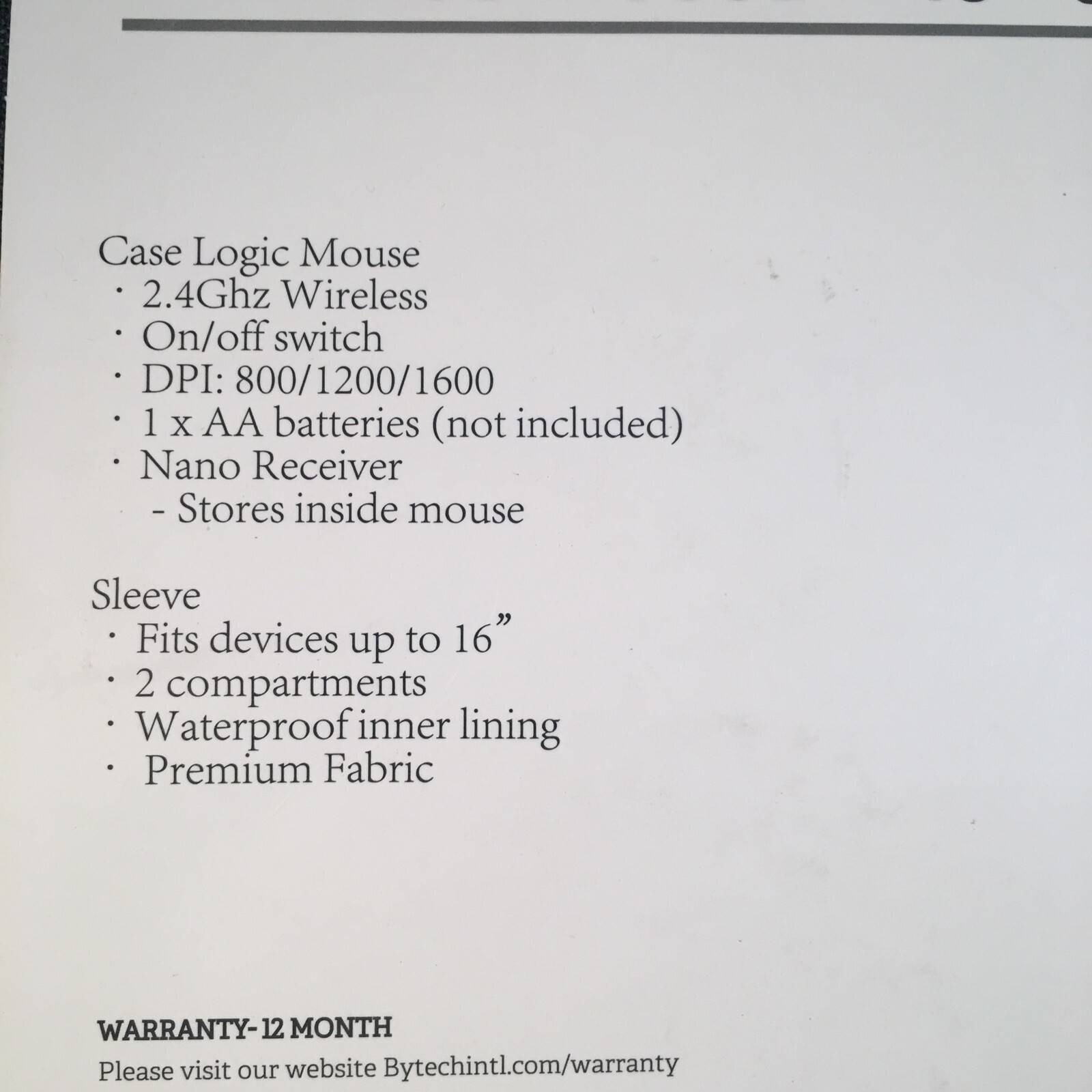 Case Logic Wireless Mouse & 16" Sleeve Bundle Gray (CL-CB-SV-100-64 ...