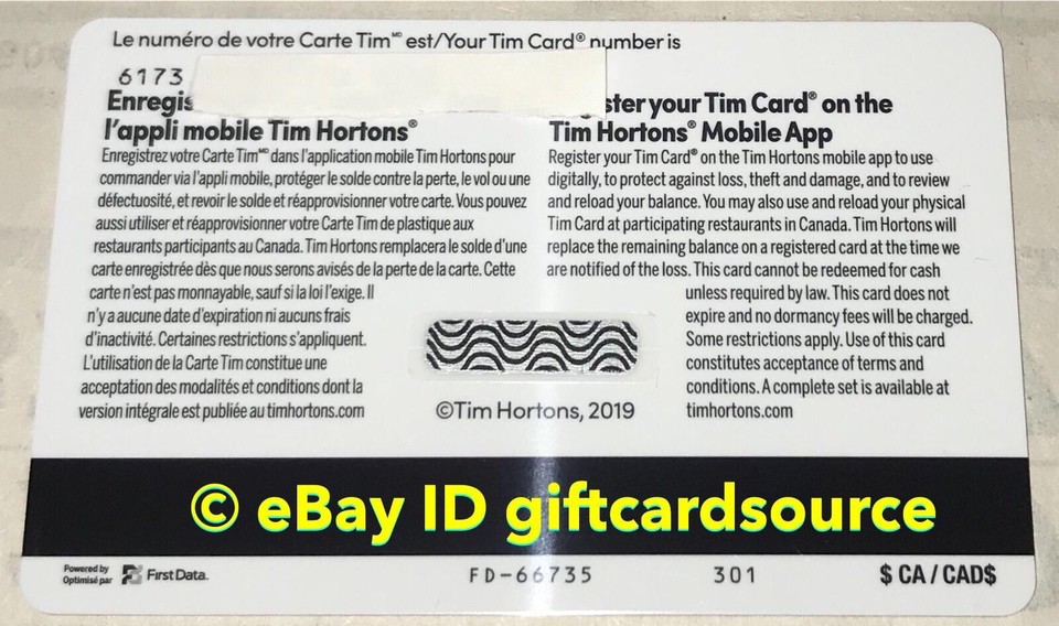 2019 TIM HORTONS GIFT CARD RED HOT CUP OF COFFEE CANADA NO VALUE FD ...