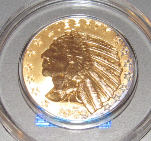(Copy) 1929 Indian Head Proof Gold Replica Coin In A plastic Case & COA ...