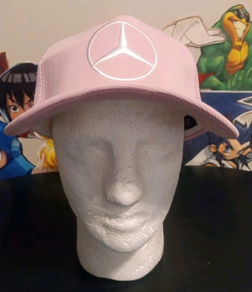 Official Baby Pink Mercedes Benz Mesh Trucker Hat Cap White Car Emblem ...
