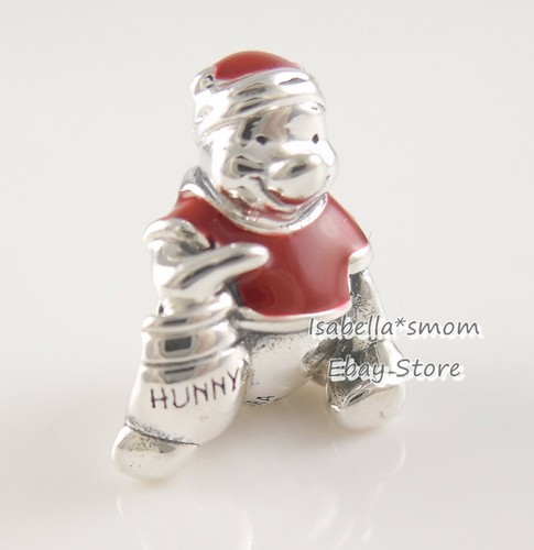 Disney WINNIE THE POOH HUNNY POT CHRISTMAS Authentic PANDORA Red Charm ...