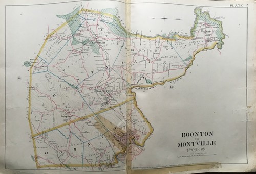1887 BOONTON MONTVILLE TOWNSHIPS MORRIS COUNTY NEW JERSEY ATLAS MAP | eBay