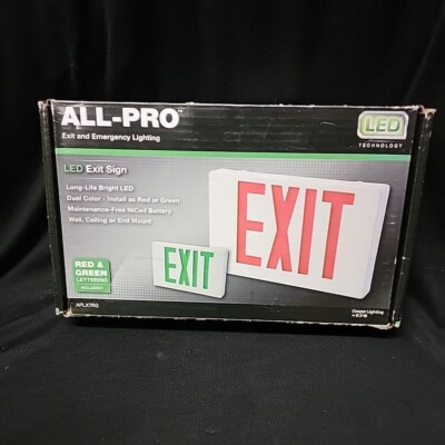 All-Pro LED EXIT SIGN Red/Green LED Light APLX7RG NEW Unused | eBay