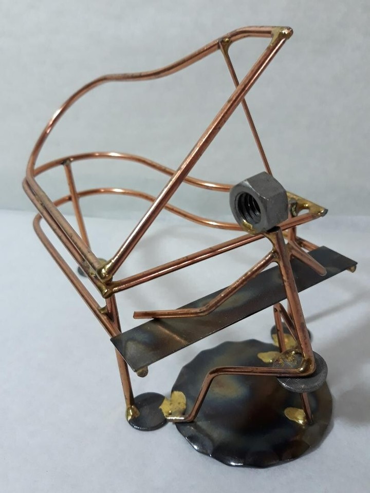 Vintage Metal SCULPTURE Piano Nut Pianist Baby Grand Piano | eBay